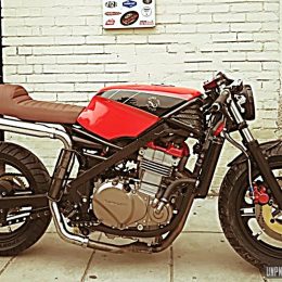 Une Kawasaki GPZ 500 cafe-racer, signée Lizard King Custom...