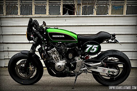 La Honda 600 Hornet cafe-racer de Jerome. - Un pneu dans la tombe